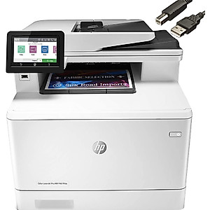 HP Color Laserjet Pro M479fdn All-in-One Laser Printer, Print Scan Copy Fax, Automatic 2-Sided Printing, 600x1200 dpi, 250-sheet, 28 ppm, 512MB, Works with Alexa, Bundle with JAWFOAL Printer Cable