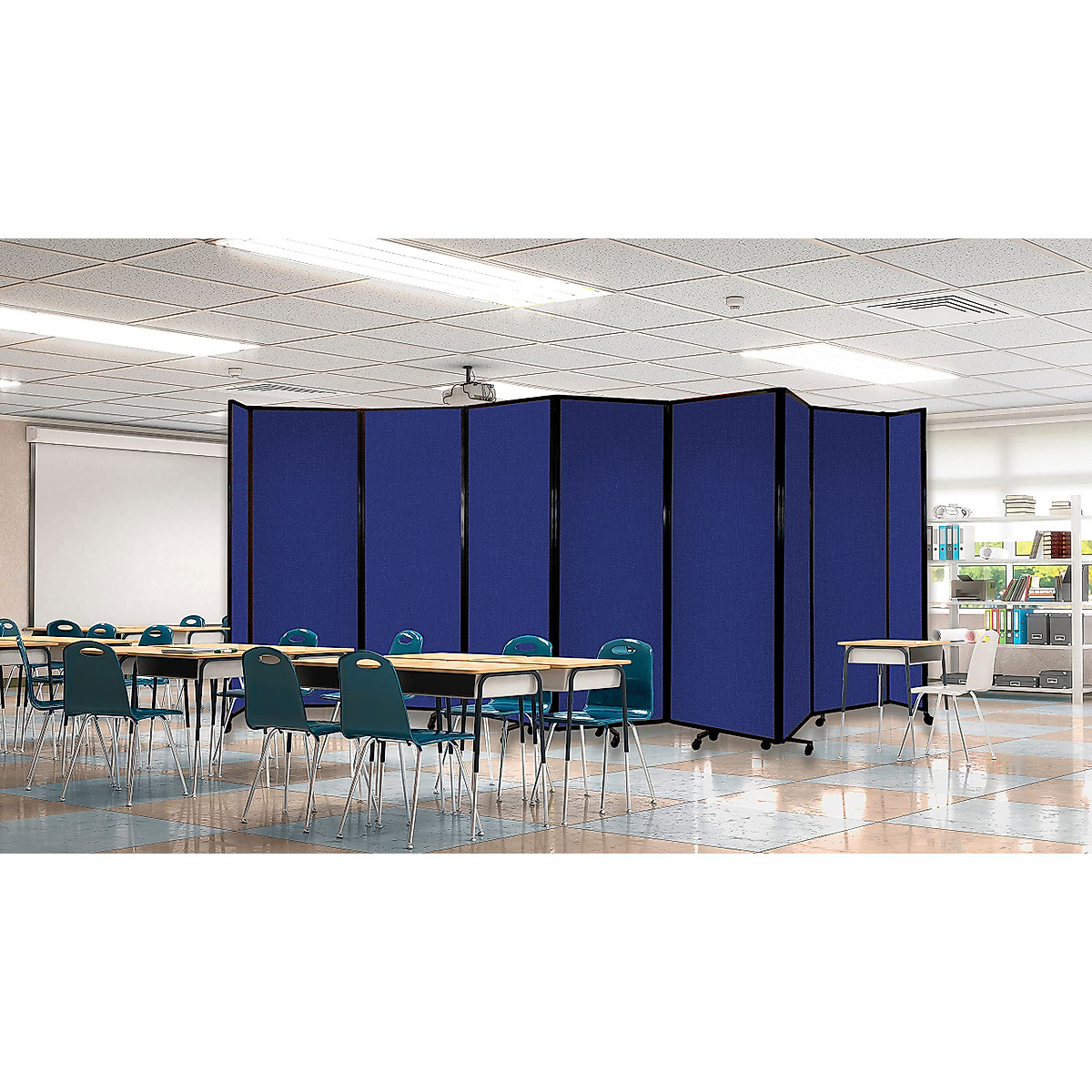 Versare Room Divider 360 Portable Wall Partition | Folding Panels | Large Freestanding Divider | Locking Wheels | Temporary Room Separator