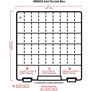 ArtBin 6865AT Super Satchel Slim 8 Compartment Crafting & Jewelry Organizer with Anti-Tarnish Technology, [1] Plastic Storage Case, Clear