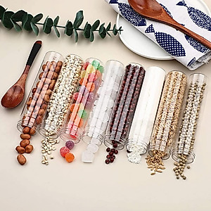 20 Pcs 115ml Test Tubes,Clear Clear Plastic Test Tubes with Caps for Candy,Bath Salts,Spices,Dried Flowers and Party Decor