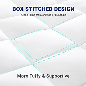HYMOKEGE King Mattress Topper, Thickened Mattress Pad Quilted with 900GSM Down Alternative Fill, Cooling Pillow Top Mattress Topper with 8"-21" Deep Pocket, 78"X 80"