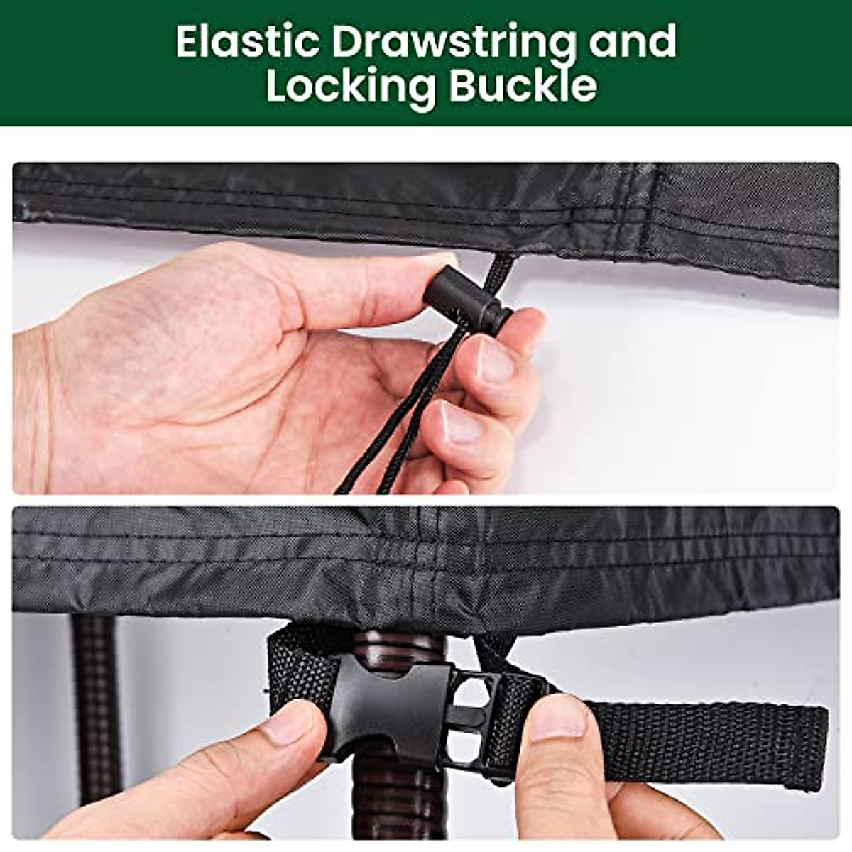 Mrrihand Round Patio Table Cover - Heavy Duty Outdoor Furniture Cover Waterproof Patio Furniture Covers for Outdoor Furniture Set, 84"DIAx28"H, Black