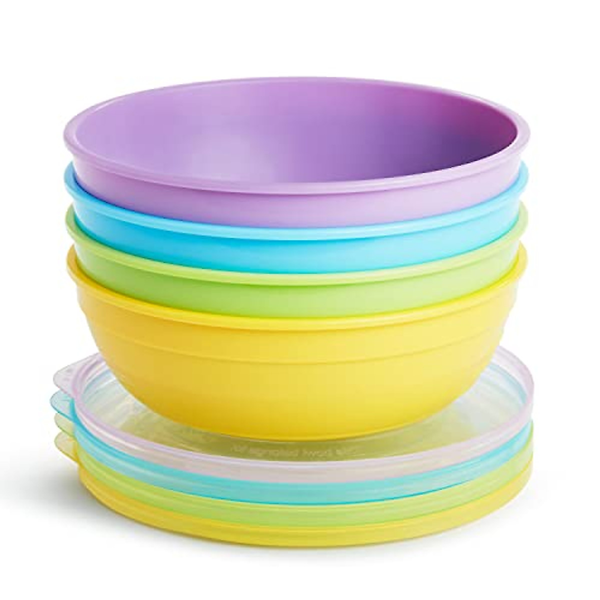 Munchkin Love-a-Bowls and Simple Clean Cup Set, Includes 4 Bowls, 4 Lids, and 2 Straw Cups
