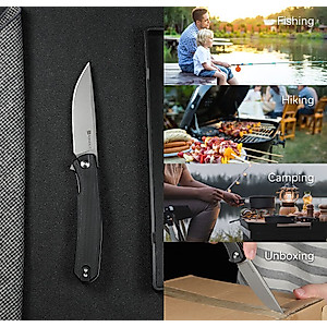 SENCUT Scitus Pocket Folding Knife for EDC, Design by Ostap Hel, Liner Lock Small Knife with Deep Carry Clip, Gray Stonewashed D2 Blade G10 Knives for Men Women, Blade Length 3.47'' for Indoor Outdoor Gift S21042-2