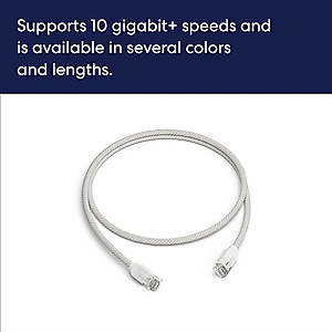 Amazon eero CAT6a Ethernet cable - Supports 10 gigabit+ speeds, 3 foot, 5-pack, Arctic White