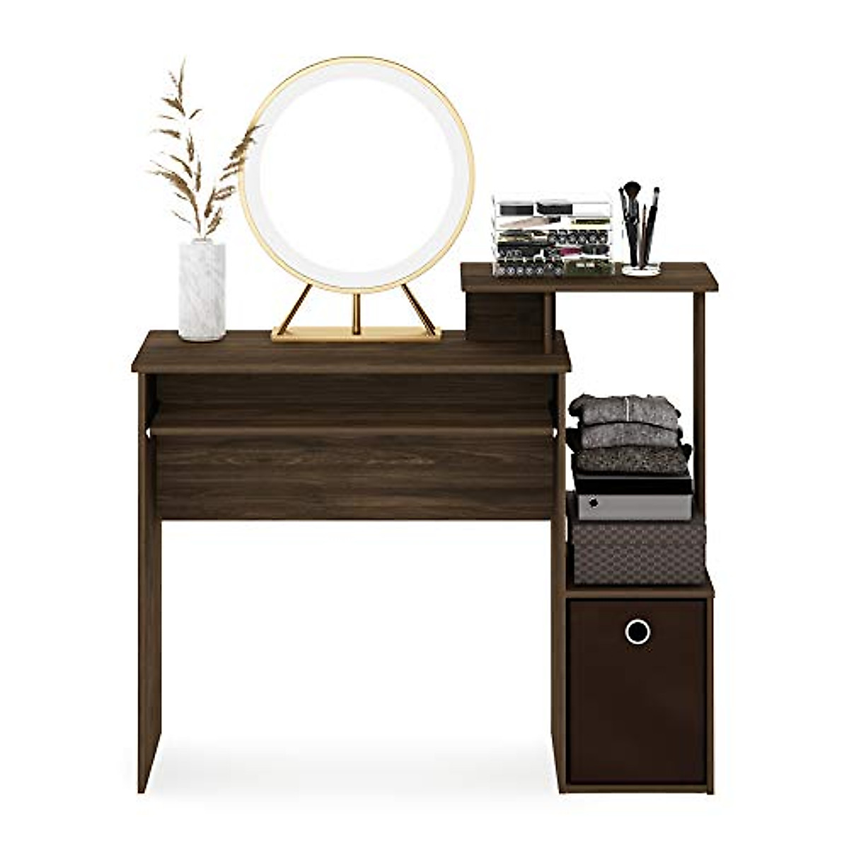 Furinno Econ Multipurpose Home Office Computer Writing Desk, Columbia Walnut/Dark Brown