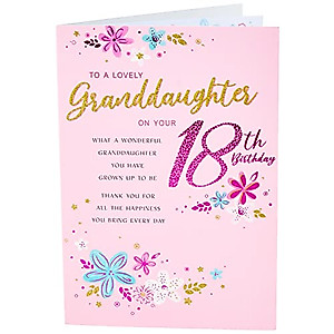 Regal Publishing Modern Milestone Age Birthday Card 18th Granddaughter - 9 x 6 inches -