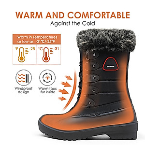 DREAM PAIRS Women's Snow Boots,Size 10,Black,DP-CANADA