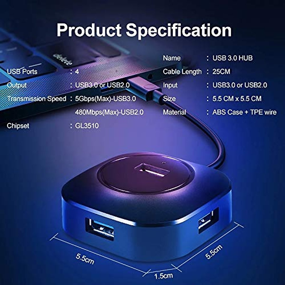 SHYPT USB 3.0 Multi USB Splitter Divisor Adapter 4 Speed Mini Multiple USB 3.0 HUB Port USB-HUB Expander