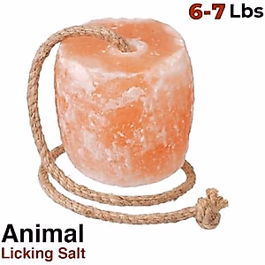 100% Himalayan Salt Lick for Horses 3-4 LBS- Pack of 3 Licking Salt Block for Animals with Minerals, Salt Licks for Cows, Goats, Deer, Cattles & on Rope