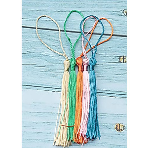 Sowaka 5 Sheets Bookmark Sleeves with 5 Pcs Colorful Tassels Plastic Clear Book Markers Cover Holder with Hole Photo Booth Sleeve for DIY Crafting Christmas Valentine’s Day Parties Supplies (20 X 5.8)