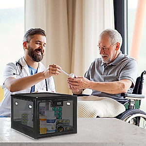 Lalifebuss Medicine Lock Box, Medication Lockable Container for Refrigerator Food Safe Locking Box Tablet Phone Locked Box for Kitchen Home School and Office Safety