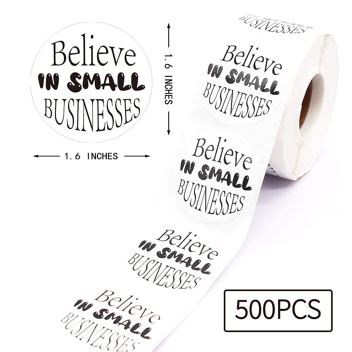 Littlefa 1.5” Believe in Small Businesses Stickers,Thank You Stickers,Bakeries Stickers,Handmade Stickers,Small Business Stickers, Envelopes Stickers, Gift Bags Packaging 500 PCS
