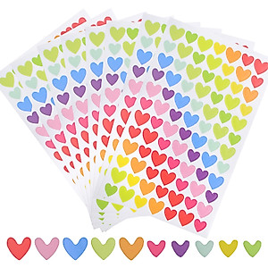 36 Sheets Mixed Colors Heart-Shaped Stickers Self Adhesive Heart Permanent Love Labels Kissing Hand Stickers for Scrapbooking Party Invitation Seals Gift Boxes Packaging