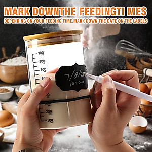 Wnxise Sourdough Starter Kit, 34OZ Reusable Sourdough Starter Jar, Home Sourdough Bread Baking Supplies with Date Marked Feeding Band, Thermometer, Silicone Scraper, Sticker, Marker Pen Bamboo Lid