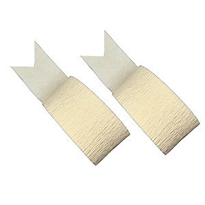 K-Kraft USA-Made Beige Crepe Paper Streamers for Birthday, Party, Holiday, School, Wedding, Shower, or Graduation (2 Rolls White Vanilla)