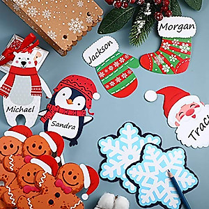 45 Pieces Mini Winter Cutouts for Classroom Snowflake Snowman Santa Gingerbread Christmas Cutouts with 100 Pieces Adhesive Glue Point Dots Winter Bulletin Board Classroom for Toddler Kids Preschool
