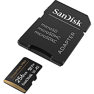 SanDisk 256GB ImageMate PRO microSDXC UHS-1 Memory Card with Adapter - C10, U3, V30, 4K UHD, A2 Micro SD Card - SDSQXBD-256G-AW6KA