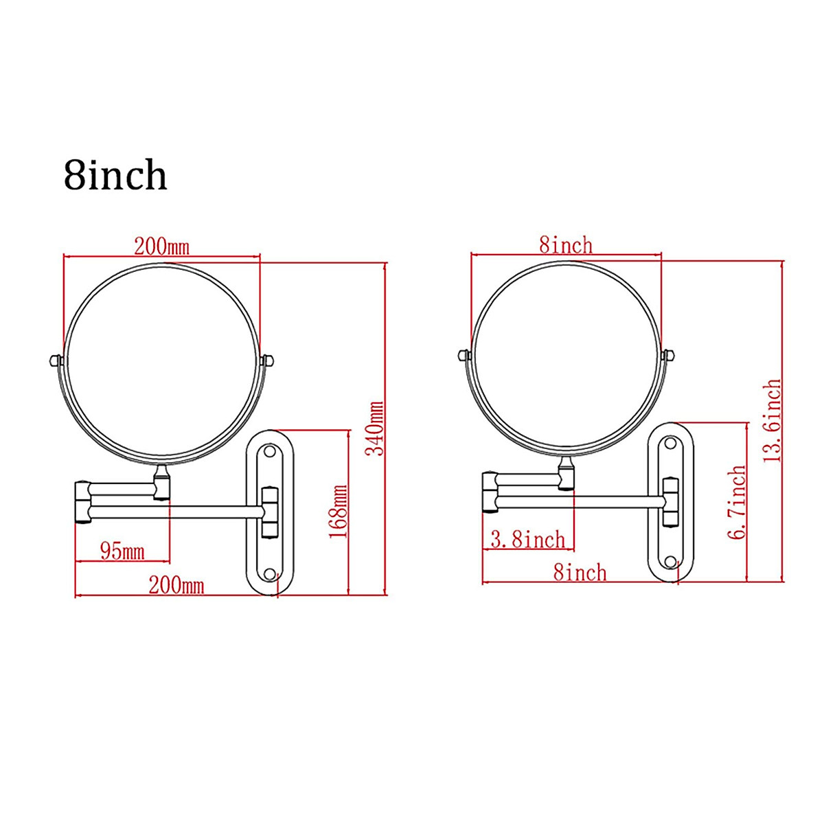 LEEOX Vanity Mirror Folding Mirror Travel Make up Mirror Retro Dresser Magnifying Makeup Mirror Tabletop Vanity Mirror Personal Cosmetic Mirror Pedestal Makeup Mirror Double Mirror Round