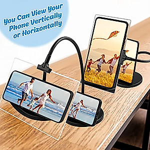 4X Magnifying Glass with Stand, 10"x6" Flexible Gooseneck Magnifying, Large Page Magnifier for Reading Small Prints & Low Vision Seniors with Aging Eyes