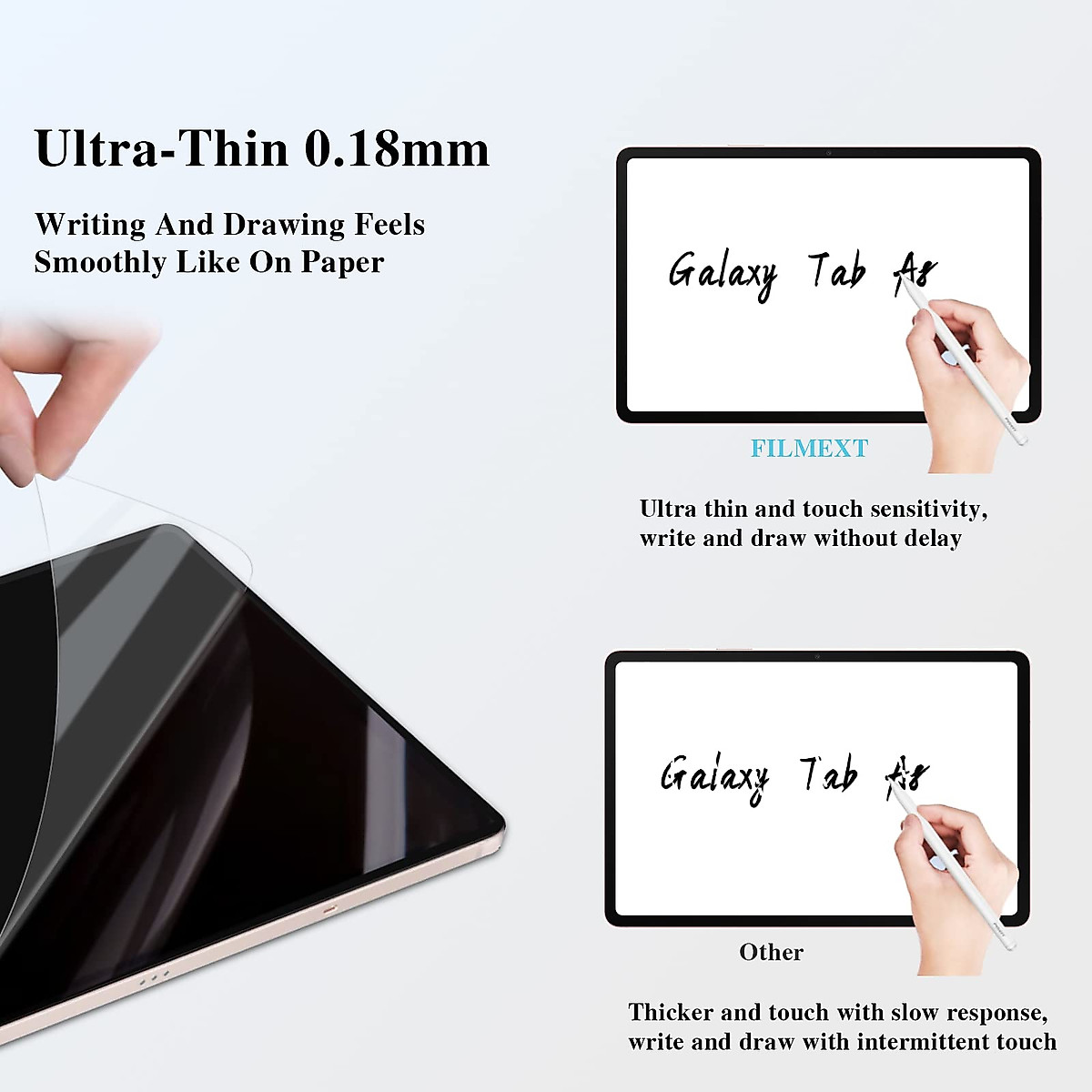 FILMEXT [2 Pack] Tab A8 Like Paper Screen Protector for Samsung Galaxy 10.5 inch Tablet 2022 (SM-X200/X205/X207) Anti-Glare Matte PET Film