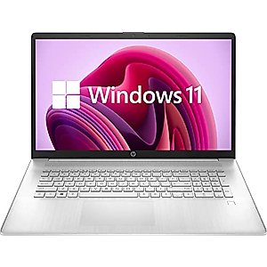 Newest HP Notebook Laptop, 17.3’’ Full HD Display, AMD Ryzen 5 5500U Hexa-Core Processor, 32GB RAM, 1TB PCIe SSD, Fingerprint Reader, Wi-Fi, Webcam, HDMI, Windows 11 Home, Natural Silver