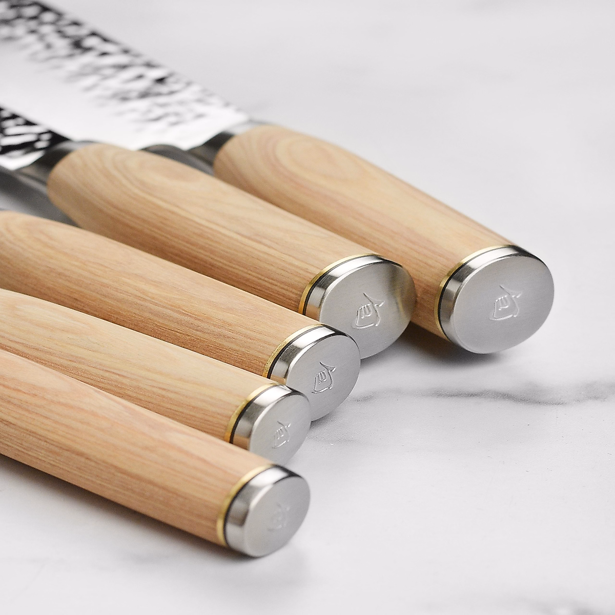 Shun Premier 7 Piece Knife Set with Angled Birch Block