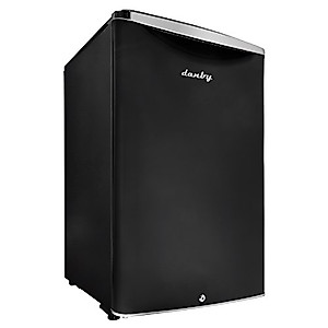 Danby DAR044A6MDB-6 4.4 Cu.Ft. Mini Fridge, Compact Refrigerator for Bedroom, Living Room, Bar, Dorm, Kitchen, Office, E-Star Rated with Door Lock, Black