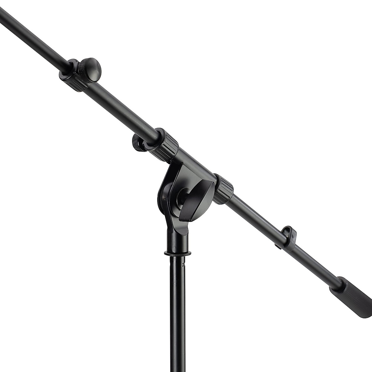 On-Stage MS9701B+ Heavy-Duty Euro-Boom Mic Stand (Setup for Vocal and Instrument Microphones, Adjustable Height, Portable, Folding, Tripod Base, Rubber Feet, Steel and Zinc, 5/8″-27 Threading, Black)