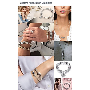 Adabele 4pcs Real 925 Sterling Silver Hypoallergenic Rubber Charm Holder Spacer Bead Stopper Compatible with Pandora All Other Charm Bracelet Necklace EC27-A3