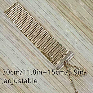 Sethain Boho Sequin Choker Necklace Gold Shiny Sequins Short Chain Party Necklace Jewelry Accessories for Women and Girls