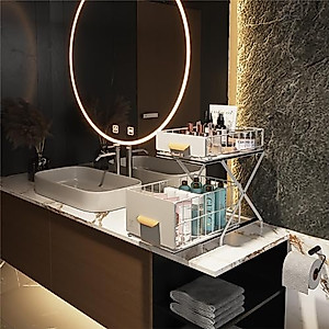 SweeTinytwo 2 Tier Under Sink Organizers and Storage, Kitchen Cabinet Pull Out Shelves with Height Adjustment (40CM Two Level Adjustment, White)