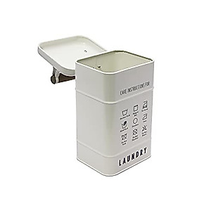 Generic BHG Farmhouse Style Decor Laundry Detergent Holder Canister Bin, Powder Pods Detergent Laundry Metal Tin Holder Dispenser, Storage Container Metal Laundry Powder Holder, Small 40 pods