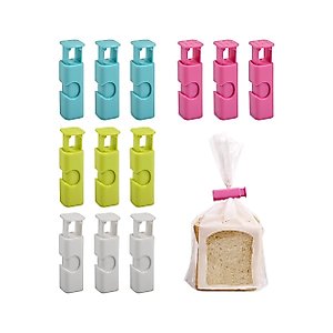 DS. Distinctive Style Bag Clips for Food Storage 12 Pieces Bag Cinches for Bread Quick and Easy to Use