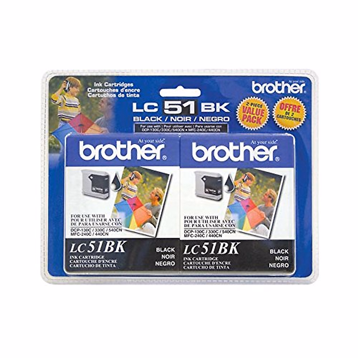 Brother FAX 2480C Black Ink Cartridge Twin Pack Standard Yield (2x 500 Yield)