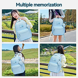 Caran·Y Backpack For Girls Light Weight School Bookbag Classic Basic Water Resistant Casual Daypack for Travel with Bottle Side Pockets