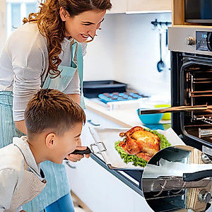 1 Pack Oven Tray Extractor Grills Extractor Oven Rack Push Pull Tool with Heat-Resistant Plastic Handle, Ideal for Lifting Tray/Grills from Oven, Toaster Oven, Air Fryer