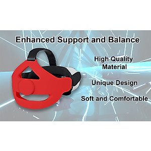 TNE Headband for Oculus Quest 2/Meta Quest 3 Headset Virtual Reality VR | Replacement Accessories for Quest 2/3 Elite Head Strap Reduce Head Pressure, Enhanced Support, Large Cushion (Red)