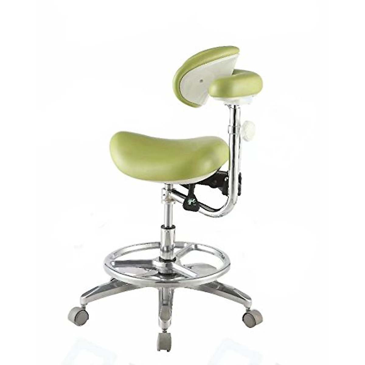 Deluxe Dental Saddle Chair Medical Stool Micro Fiber Leather High Density Height Adjust