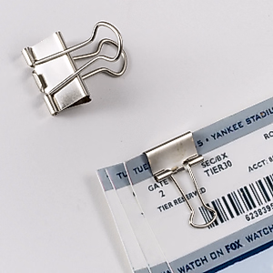 Officemate Silver Binder Clips, Assorted Sizes, 30/Tub (31021)