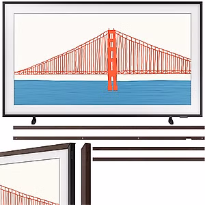 SAMSUNG QN43LS03AAFXZA 43 Inch The Frame QLED 4K Smart TV Bundle 43 inch The Frame Customizable Bezel Modern Brown
