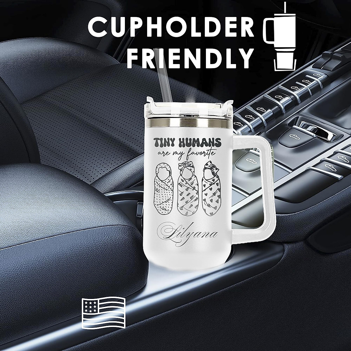 LifGif Labor And Delivery Nurse Personalized Laser Engraved 40 oz Large Tumbler with Handle, Nurse Gifts for Women, Nurse Appreciation Gifts, Gifts for Nurses, Nursing Gifts, Nurse Practitioner Gifts