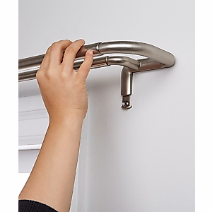 Umbra Twilight Double Curtain Rod Set – Wrap Around Design Ideal for Blackout or Room Darkening Panels, 48 to 88 Inches, Nickel