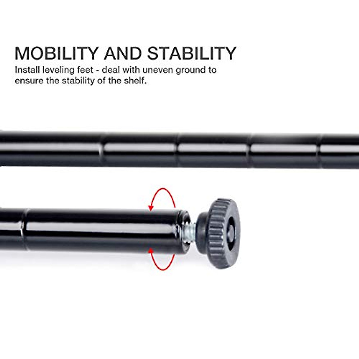 Isyunen 5 Tier Shelving Unit Adjustable Wire Shelves Organizer Shelf Rack Heavy Duty Storage Unit Black/Silver/White… (Black, 5 Tier)