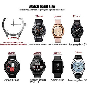20mm Metal Mesh Magnetic Watch Bands Compatible with Samsung Galaxy 5 Pro 4 Classic Active 2 46mm 45mm 44mm 42mm 40mm Watch, Quick Release Replacement Strap for Samsung Watch 3 41mm Black