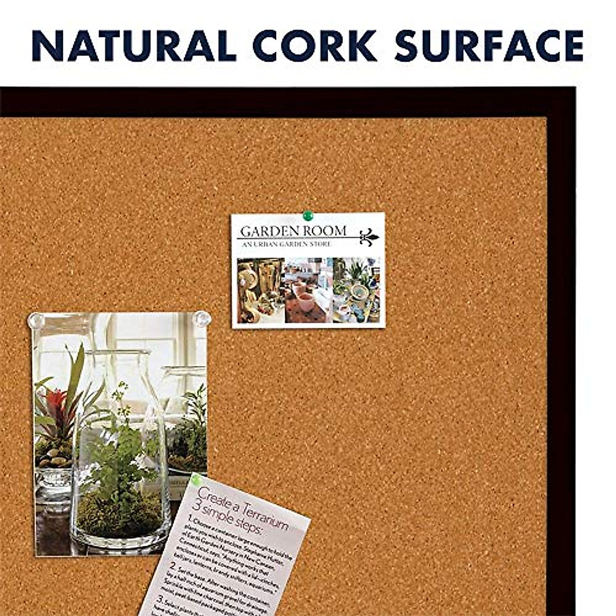 Quartet Cork Board Bulletin Board, 2' x 3' Framed Corkboard, Black Frame, Decorative Hanging Pin Board, Perfect for Home Office Decor, Home School Message Board or Vision Board (MWDB2436-BK)