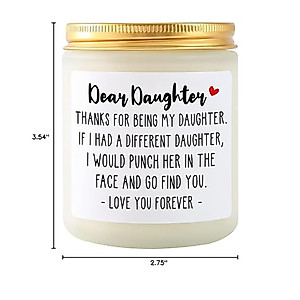 Daughter Gifts from Mom Dad, Birthday Gifts for Daughter Adult, Daughter Birthday Gifts Ideas, Funny Christmas Valentines Day Mothers Day Graduation Gifts for Daughter Stepdaughter (Lavender Scented)