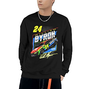 ASFRSH William Byron 24 Crewneck Sweatshirt Hoodie Pullover Long Sleeve Loose Lightweight Sport Unisex Cotton Sweatshirt Black