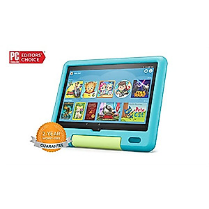 Amazon Fire HD 10 Kids tablet, 10.1", 1080p Full HD, ages 3–7, 32 GB, Aquamarine