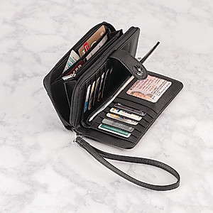 Fox Valley Traders B.AmiciTM Nancy RFID Leather Wallet with Wristlet